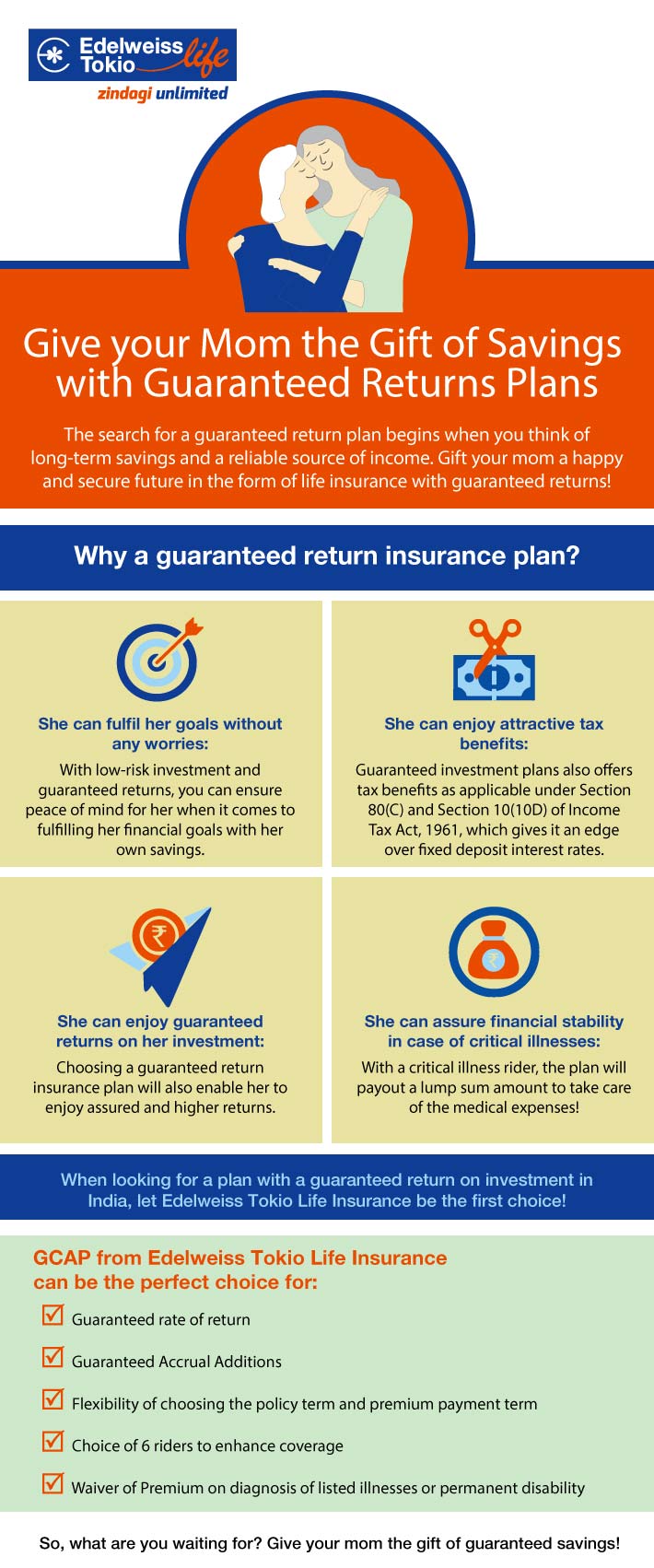 Give your Mom the Gift of Savings with Guaranteed Returns Plans - Edelweiss Life